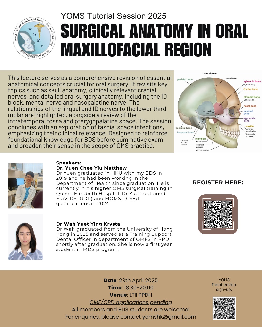 YOMS Tutorial Sessions 2025 – Surgical Anatomy in Oral Maxillofacial ...